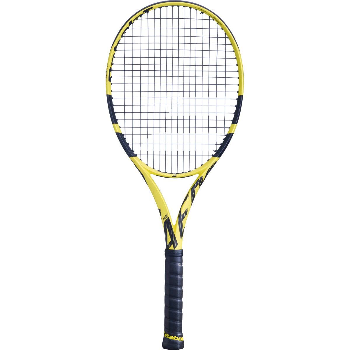 Babolat Pure Aero Tennis Racquet - Strung with 16g White Babolat Syn Gut at Mid-Range Tension (4 1/8" Grip)