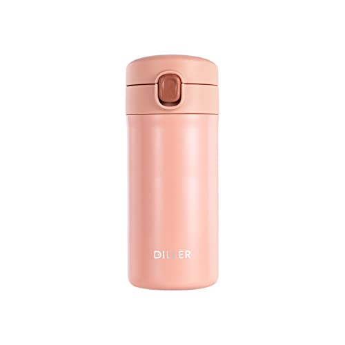 Leeeeey Mini Thermal Water Bottle,10 oz with Spout Lid Insulated Stainless Steel Bottle,Leakproof Travel Mug Perfect for Kids and Women (10oz-Pink)