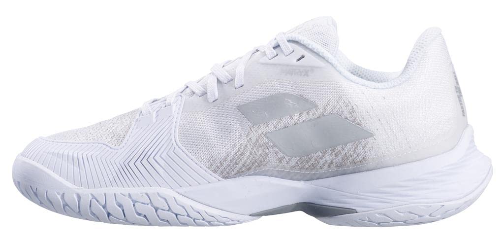 Babolat Women's Jet Mach 3 All Court Tennis Shoes, White/Silver (US Size 9.5)