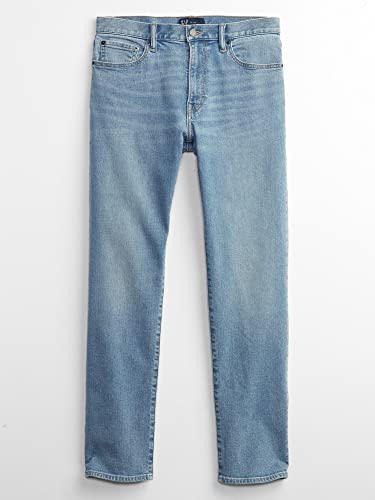 GAP Mens Straight Fit Jeans, Light Wash, 36W x 34L US
