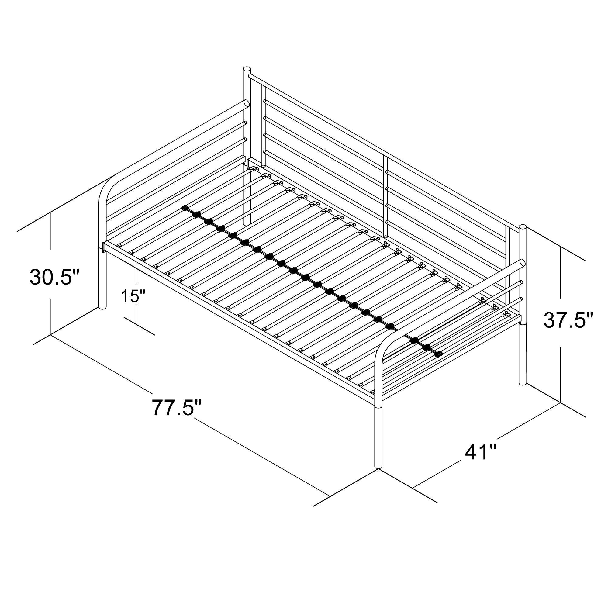 DHP Metal Daybed Frame, Twin Size Furniture, White