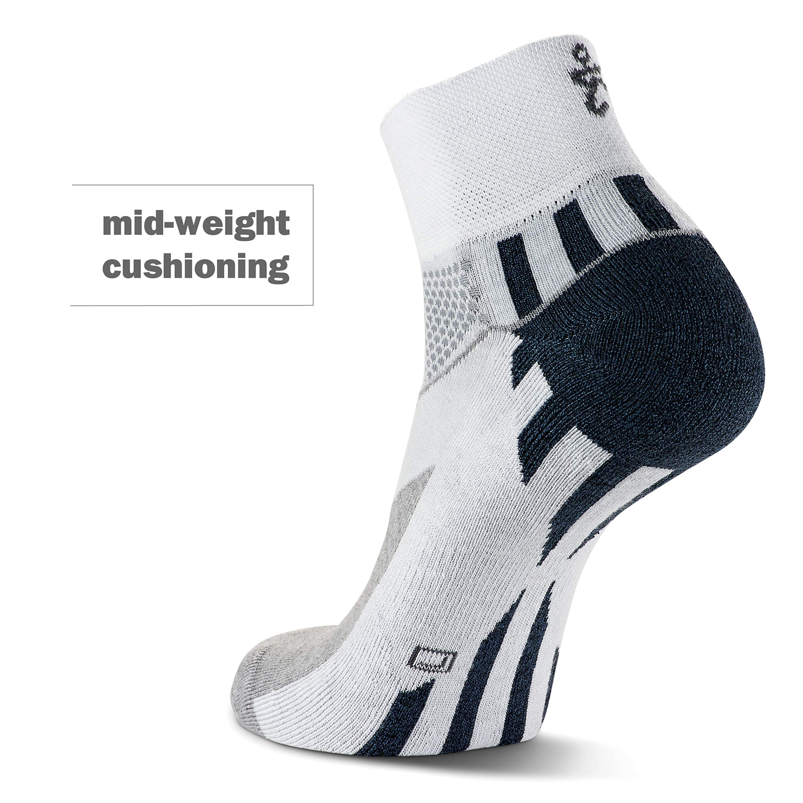 Balega Enduro V-Tech Quarter Socks For Men and Women (1 Pair), Charcoal/Cobalt, Small