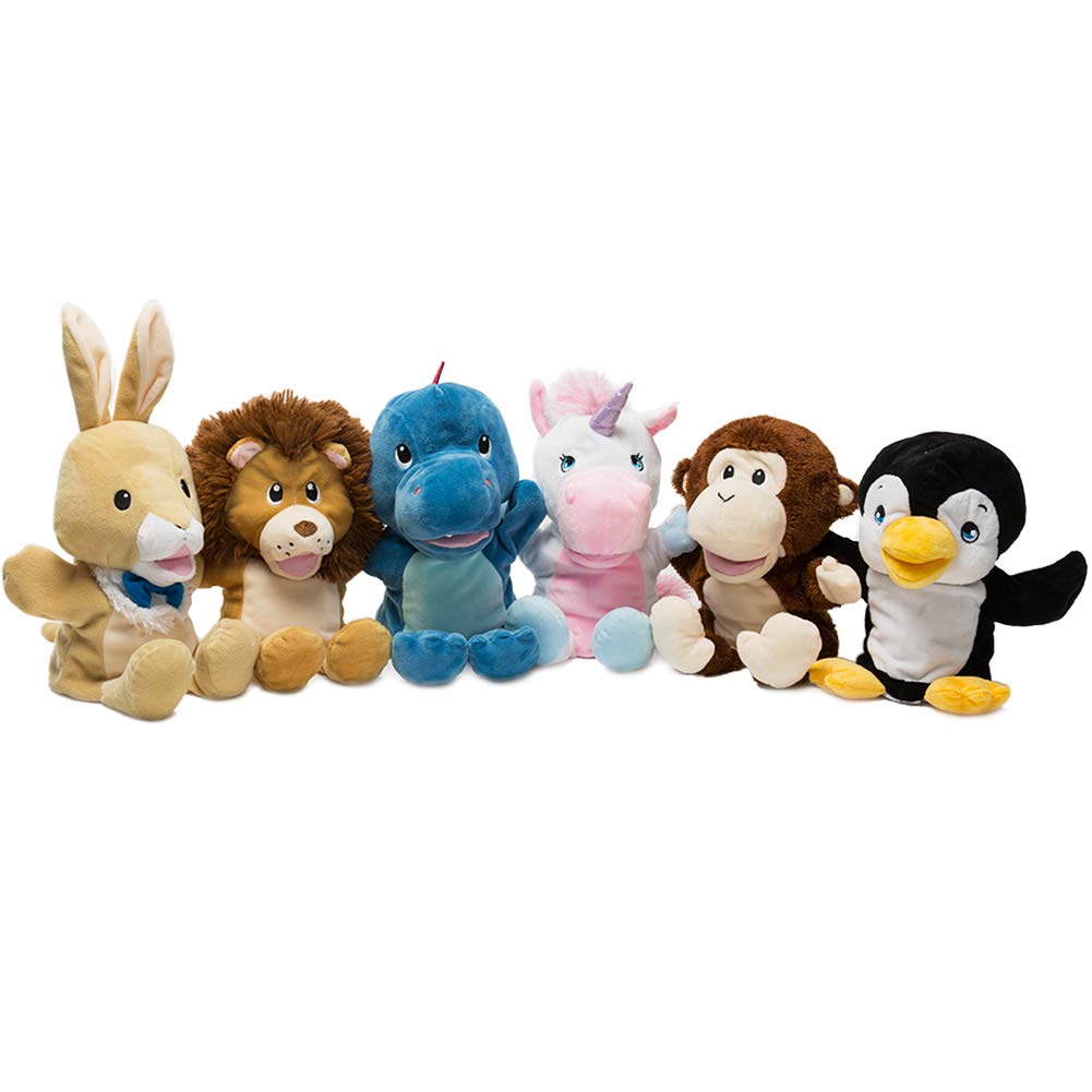 HollyHOME Plush Zoo Friends Hand Puppet Animal Puppet Penguin for Kids Storytime 14 Inches Black
