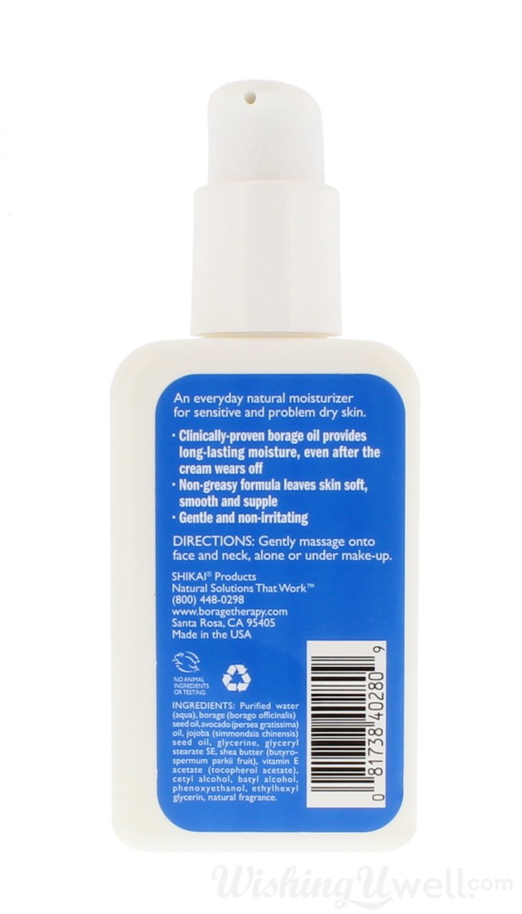 ShiKai Borage Therapy - Daily Facial Moisturizer, Plant-Based Moisturizer For Sensitive & Problematic Skin, Borage Oil Repairs & Rebuilds Skin (Fragrance-Free, 3 Ounces)