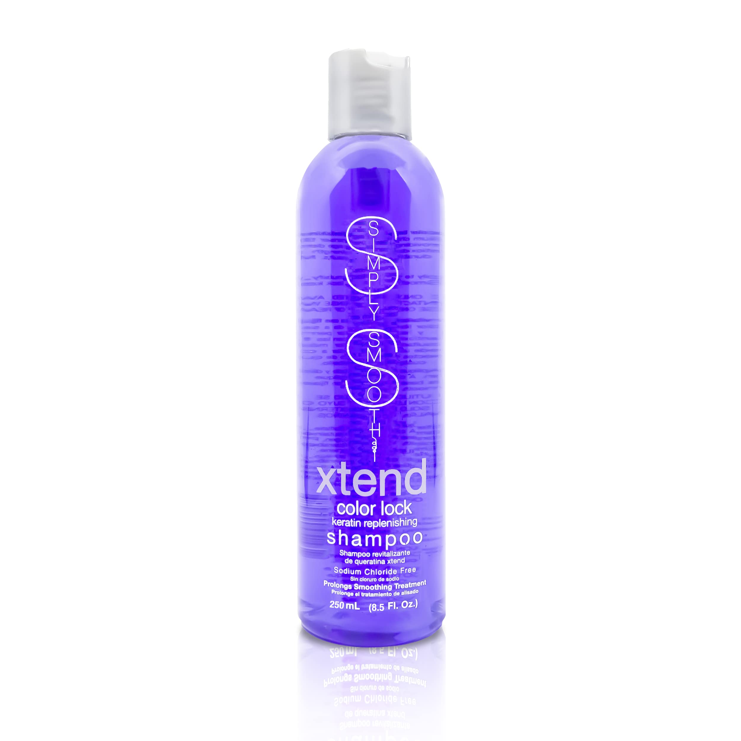 Simply Smooth Xtend Keratin Replenishing Color Lock Shampoo - Made with Anti-Color Fade - Collagen Soothing, Moisturizing, Daily Haircare Shampoo for All Hair Types - Sodium Chloride Free - 8.5 Oz