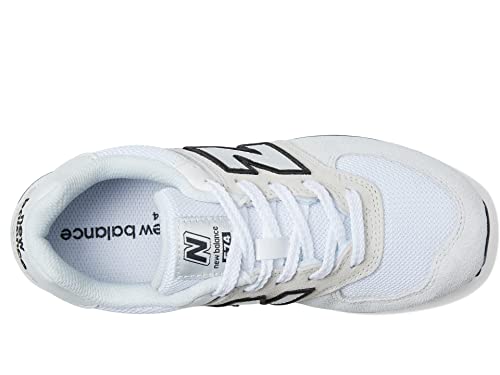 New Balance Boy's Kids 574 V1 70s Racing Lace-up Sneaker, Nimbus Cloud/Sea Salt/Black, 4 Big