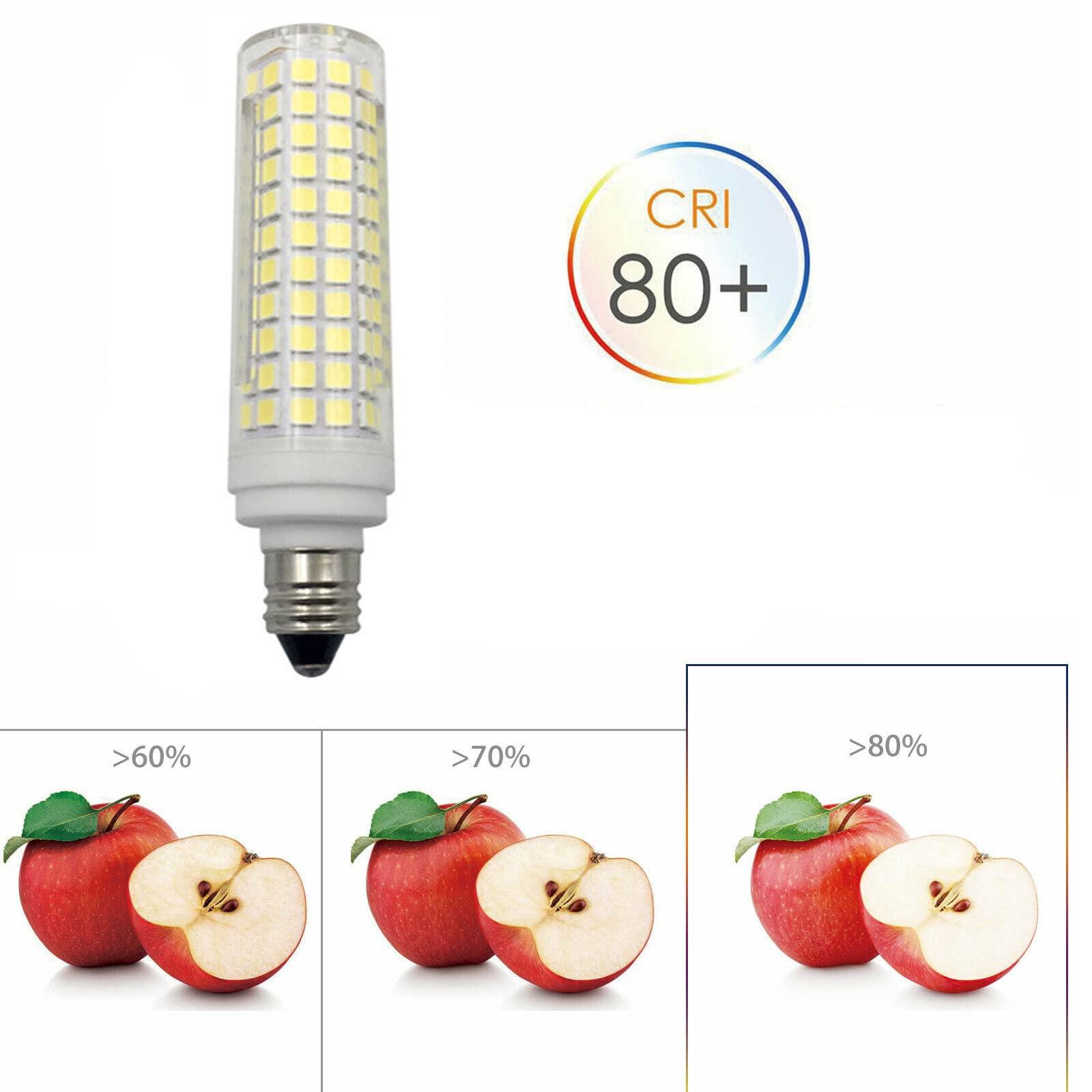 Lxcom Lighting E11 LED Corn Bulb Natural White 4000K 15W Dimmable Ceramic LED Light Bulbs 120W Equivalent 136 LEDs 2835 SMD 1500LM T3/T4 JD E11 Mini Base for Home Lighting, 2 Pack