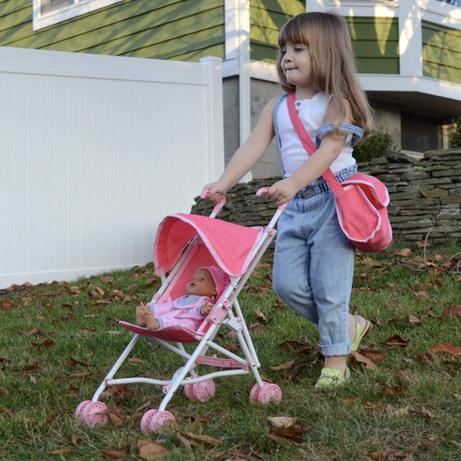 Unicorn Baby Doll Accessories - Pretend Play Kids Toys - Great for Travel (Doll Stroller)