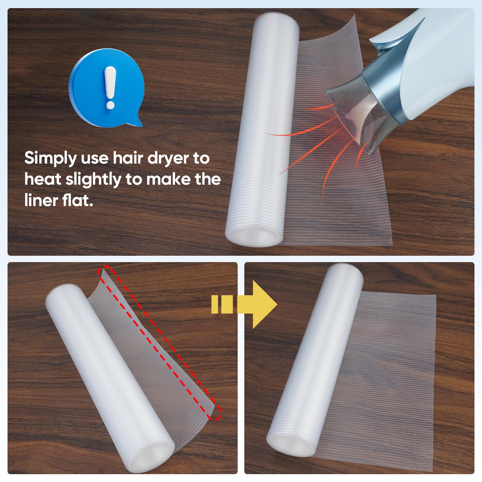 BALEINE Shelf Liner Drawer Liner, 17.25 in x 20 Ft BPA Free Cabinet Liner Non-Toxic Non-Slip Washable Oil Resistant Kitchen Liners (17.25''x20', 2 Roll)