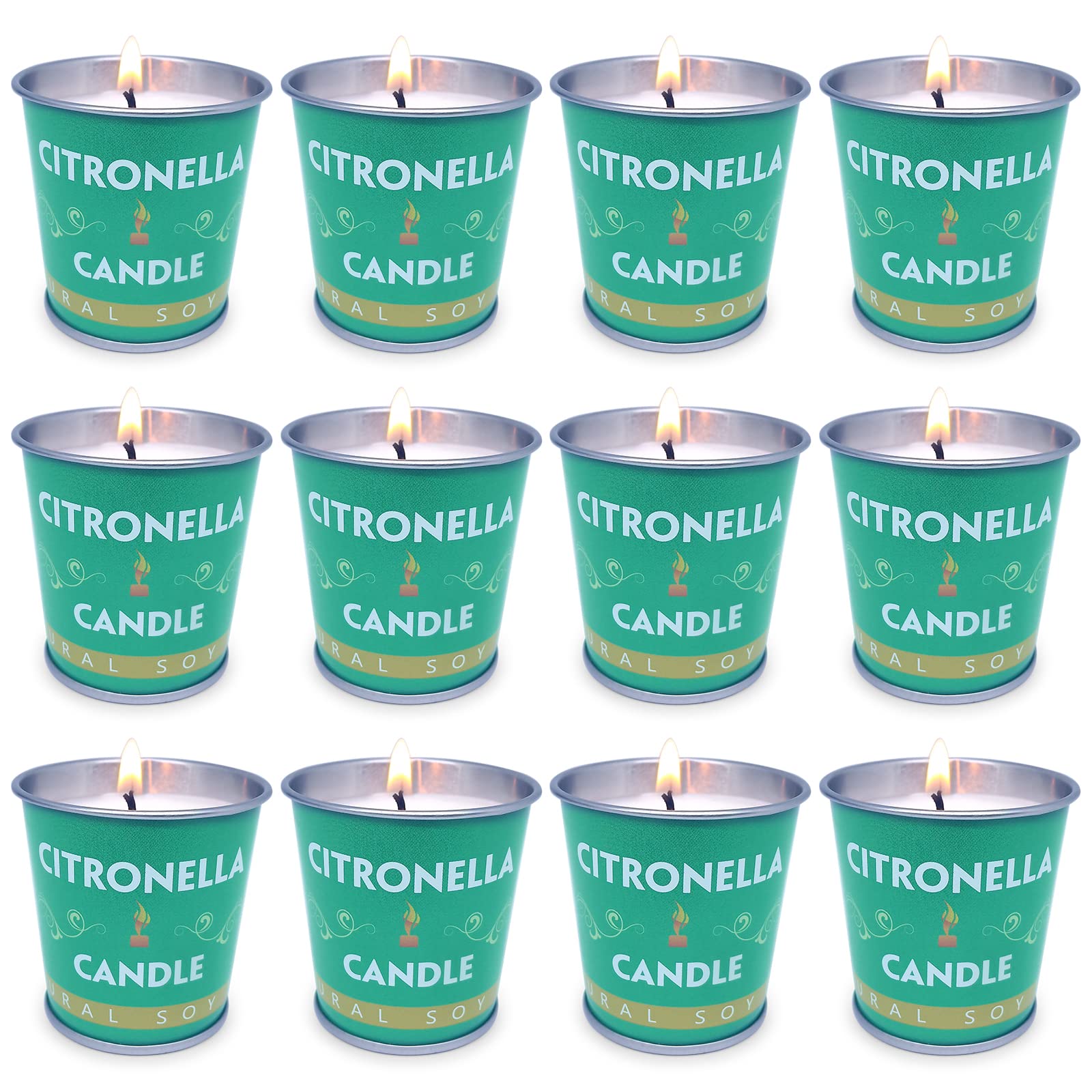 UNICY Pack Citronella Candles Outdoor Indoor, 8.0Oz Natural Soy Wax Off Candles for Caming Home Patio Summer Gift Clear Jar
