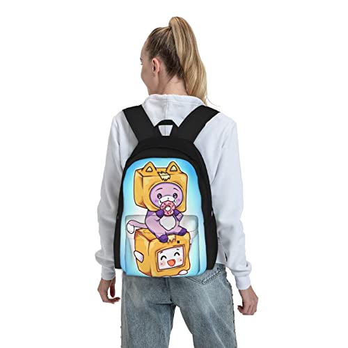 EgVgxir Backpack Foxy Anime Boxy Cartoon Double Shoulder Bag for Unisex 15.6 Inch Laptop Bagpack Large Capacity Travel Backpack for Hiking Work Camping