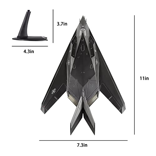 HANGHANG 1/72 F-117 Attack Plane (Nighthawk) Metal Fighter Military Model Diecast Plane Model for Collection or Gift Black
