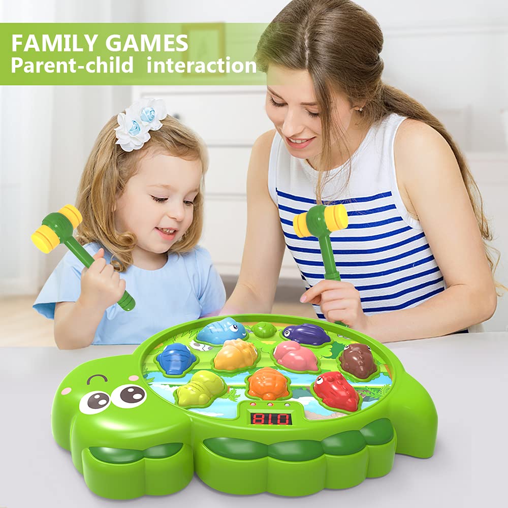 NETNEW Whack A Mole/Dinosaur Game Toys for 2 3 4 5 6 7 8 Years Old Boy Toddler Toys 3 Modes, 30 Levels each Music and Light up Age 2-8 Early Learning Active Developmental Toy Birthday Gift for Toddler