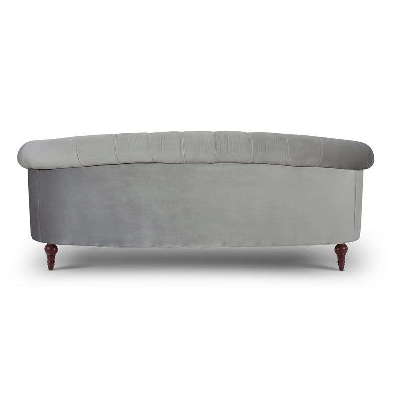 Jennifer Taylor Home La Rosa Victorian Chesterfield Tufted Sofa, Opal Grey Velvet