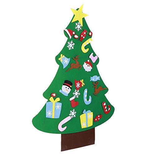 CUIFATI Felt Christmas Tree, DIY Game Could Show Kids Creativeness, Made Felt Fabric, DIY Christmas Tree with 27pcs Ornaments