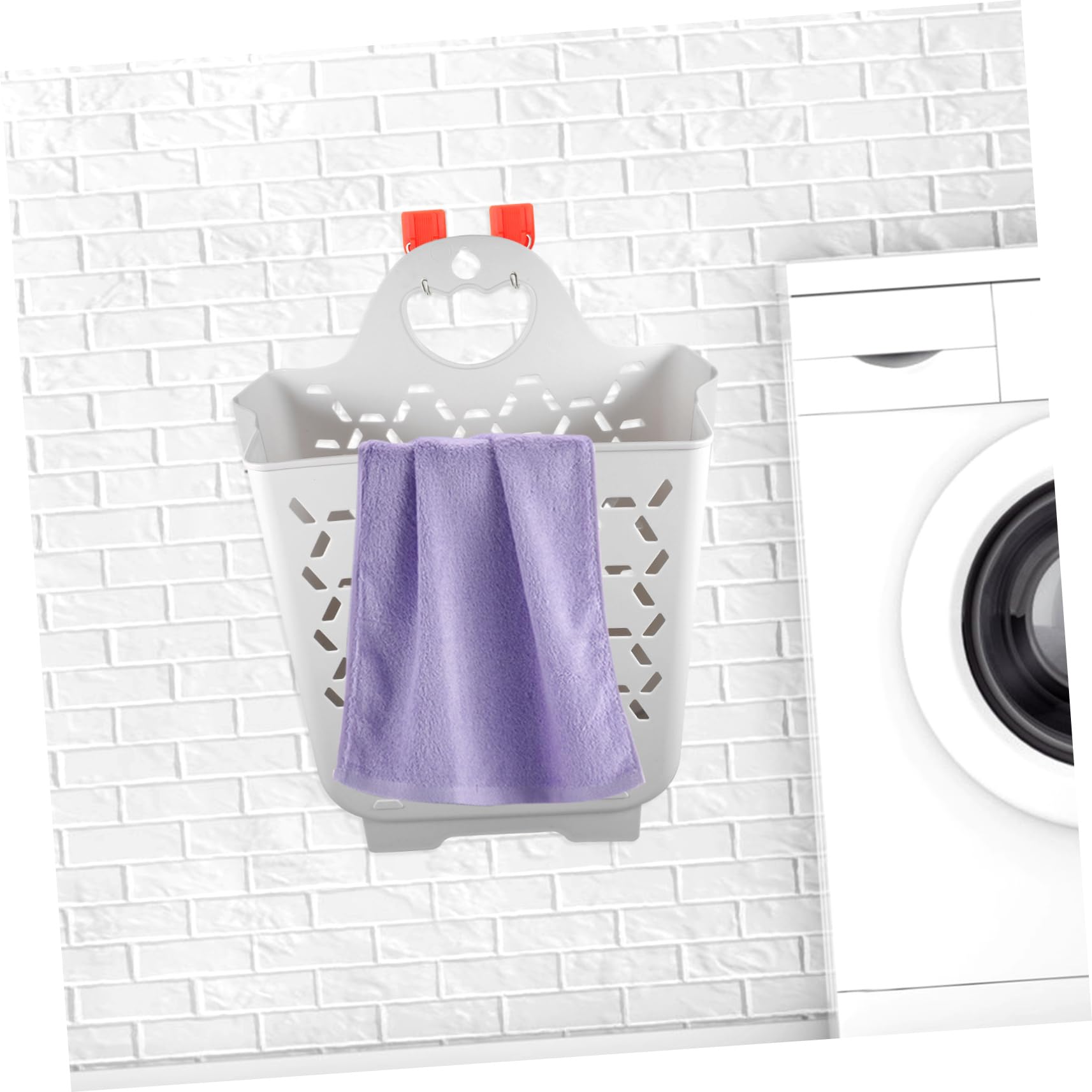 Collapsible Laundry Basket Foldable Laundry Basket Wall Hanging Foldable Dirty Clothes Basket Wall Laundry Hamper Mounted Laundry Hampers Clothing White Child Tpe Plastic Basket
