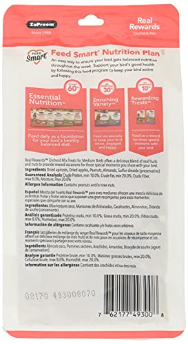 Real Rewards Orchard Mix Medium Bird Treats By Zupreem 6 OZ