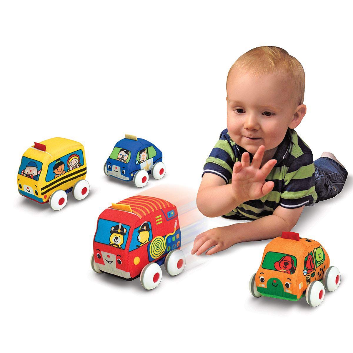 Melissa & Doug Pull-Back Vehicle: K's K i d s Series Learning Toy Set Bundle with 1 Theme Compatible M&D Scratch Fun Mini-Pad (09168)