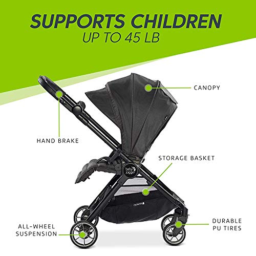 Baby Jogger City Tour LUX Stroller | Compact Travel Stroller | Lightweight Baby Stroller with Backpack-Style Carry Bag, Perfect for Travel, Granite