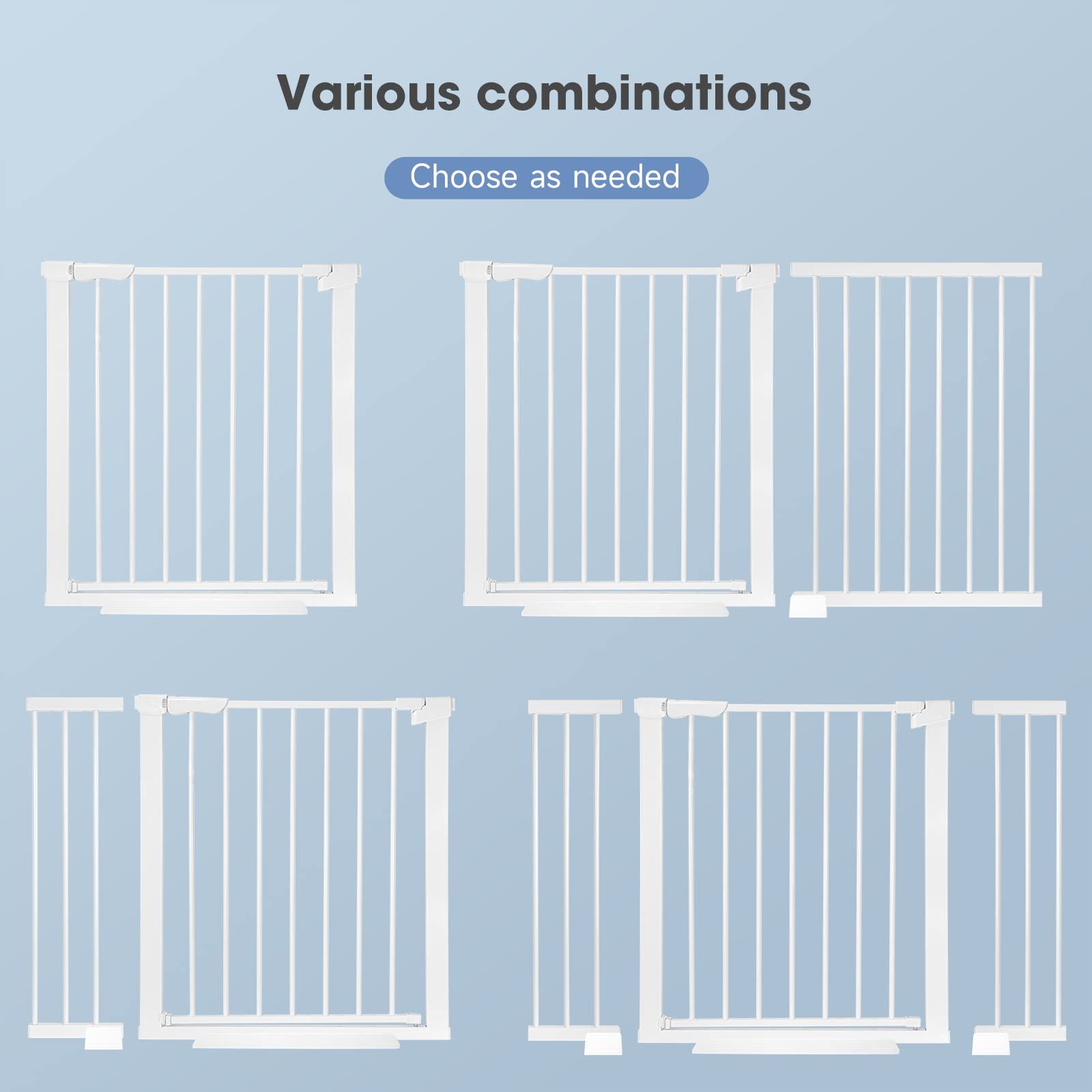 Baby Gate, Super Aide and Justable Baby Gate and Play Yard, Versatile Play Space, Extra Wide Pressure Mounted Dog Gate,Child Gate for Doorways Stairs and House,White. (80-83inch)