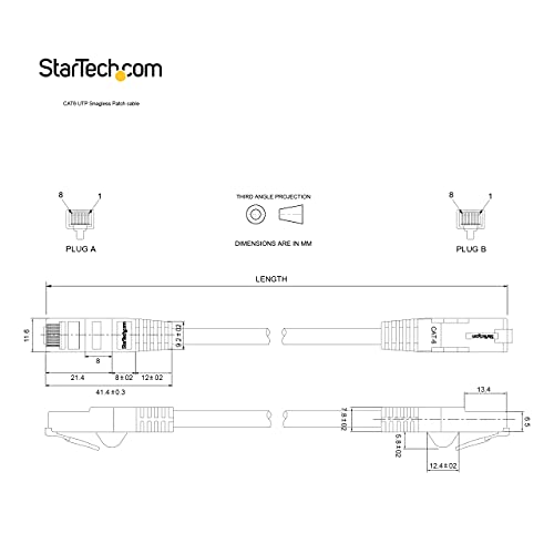 StarTech.com 4ft CAT6 Ethernet Cable - Black CAT 6 Gigabit Ethernet Wire -650MHz 100W PoE RJ45 UTP Network/Patch Cord Snagless w/Strain Relief Fluke Tested/Wiring is UL Certified/TIA (N6PATCH4BK)