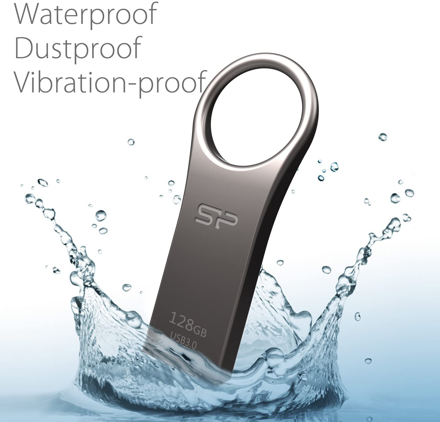Silicon Power 64GB Jewel J80 USB 3.0 Flash Drive, Titanium (SP064GBUF3J80V1T)