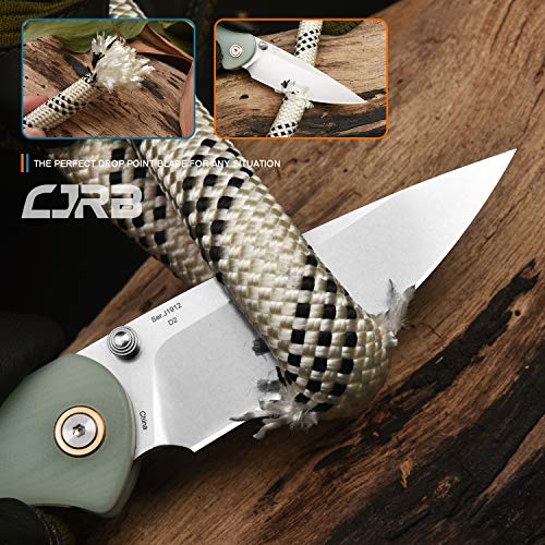 CJRB Small Feldspar Green Bundled with Ria Blue Great EDC Knife Companion