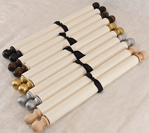 Blank Scroll 9x72" with wooden spindles-Oak, Black Walnut, Gold, Silver, Black