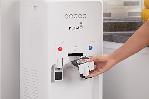 Primo hTRIO Water Dispenser with K-Cup Single Serve Coffee Brewing, Bottom-Loading 2 Temp (Hot & Cold) Water Cooler Water Dispenser for 5 Gallon Bottle, White