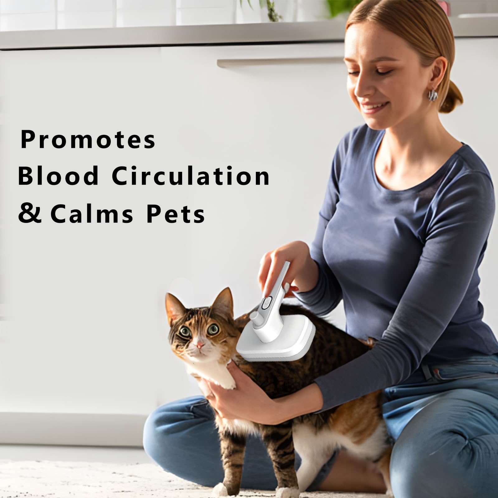 Cat brush with negative ions,Self Cleaning Slicker Brush for Dogs & Cats with Release Button,Cat Brush for Long or Short Haired Cats,Cat Brushes for Indoor Cats Shedding,Calming dogs and cats