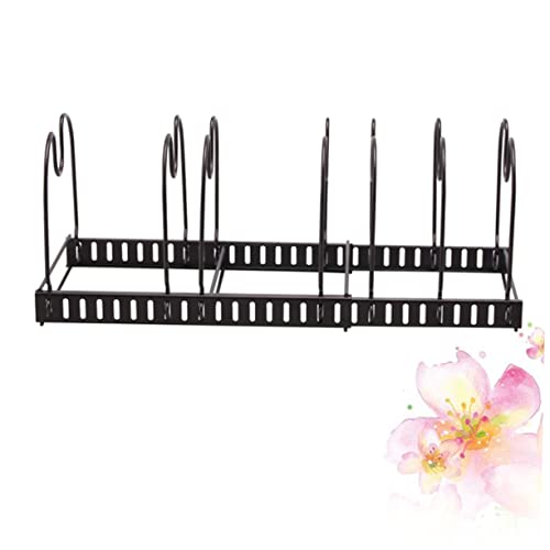 GANAZONO 1pc Desk Top Organizer Dish Storage Rack Cutting Board Holder Stand Expandable Pot Organizer Metal Dish Drying Stand Pan Lid Organizer Expandable Pan Organizer Pot Storage Flat