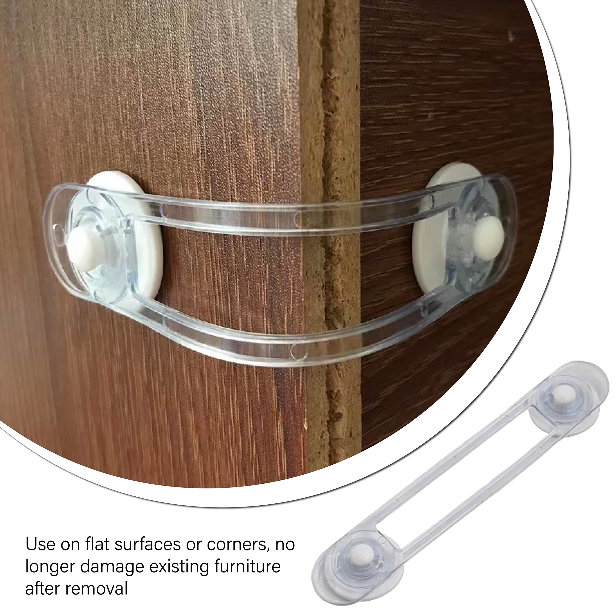 Cupboard Locks for Children, 8-Pack Transparent Child Locks Easy to Install Child Safety Cupboard Locks Child Locks for Kitchen cupboards Multipurpose Door Latch for Kitchen cabinets, Drawers, Oven