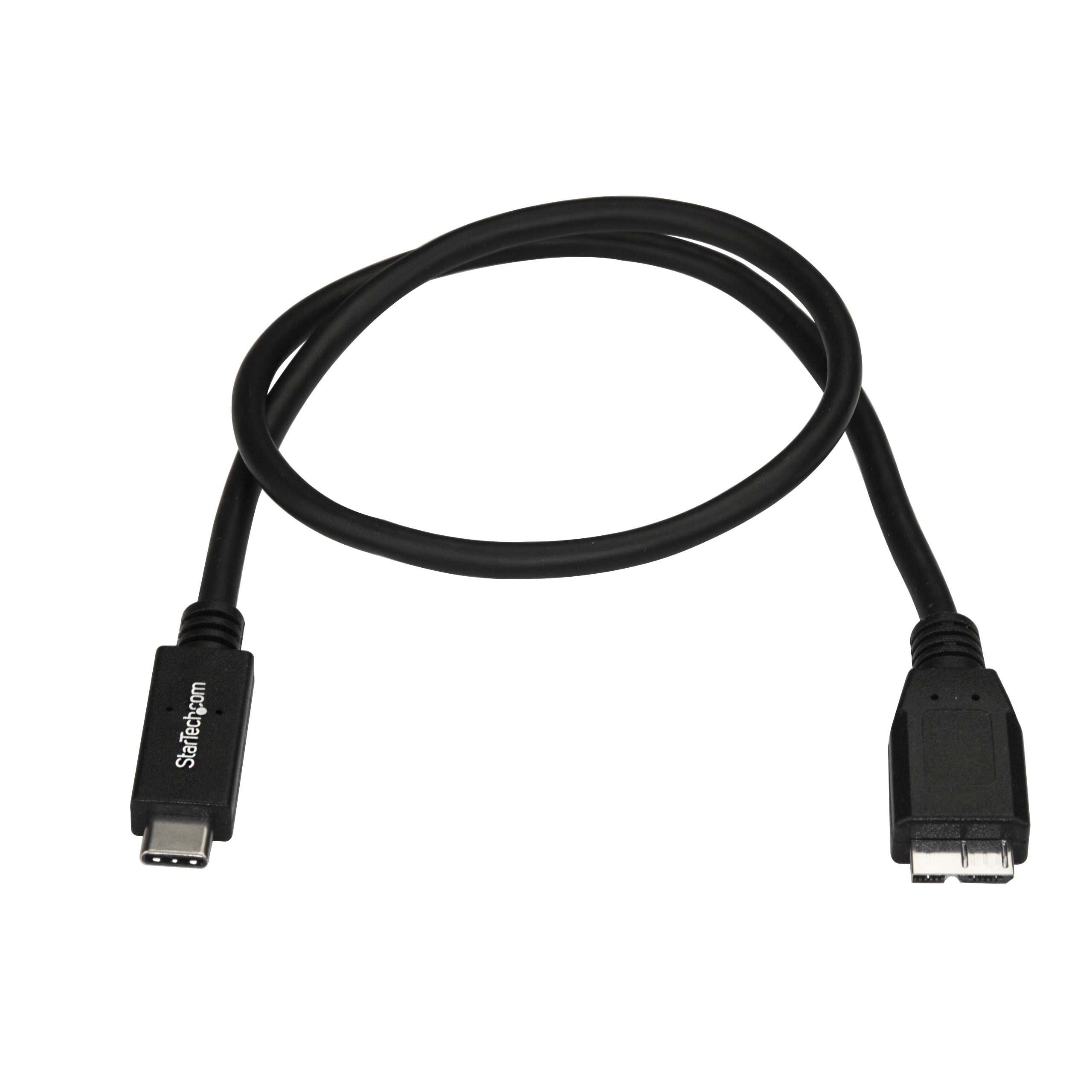 StarTech.com USB C to Micro USB Cable 0.5m - USB 3.1 Type C to Micro USB Type B Cable - Micro USB 3.1 to USB-C - Thunderbolt 3 Compatible (USB31CUB50CM)
