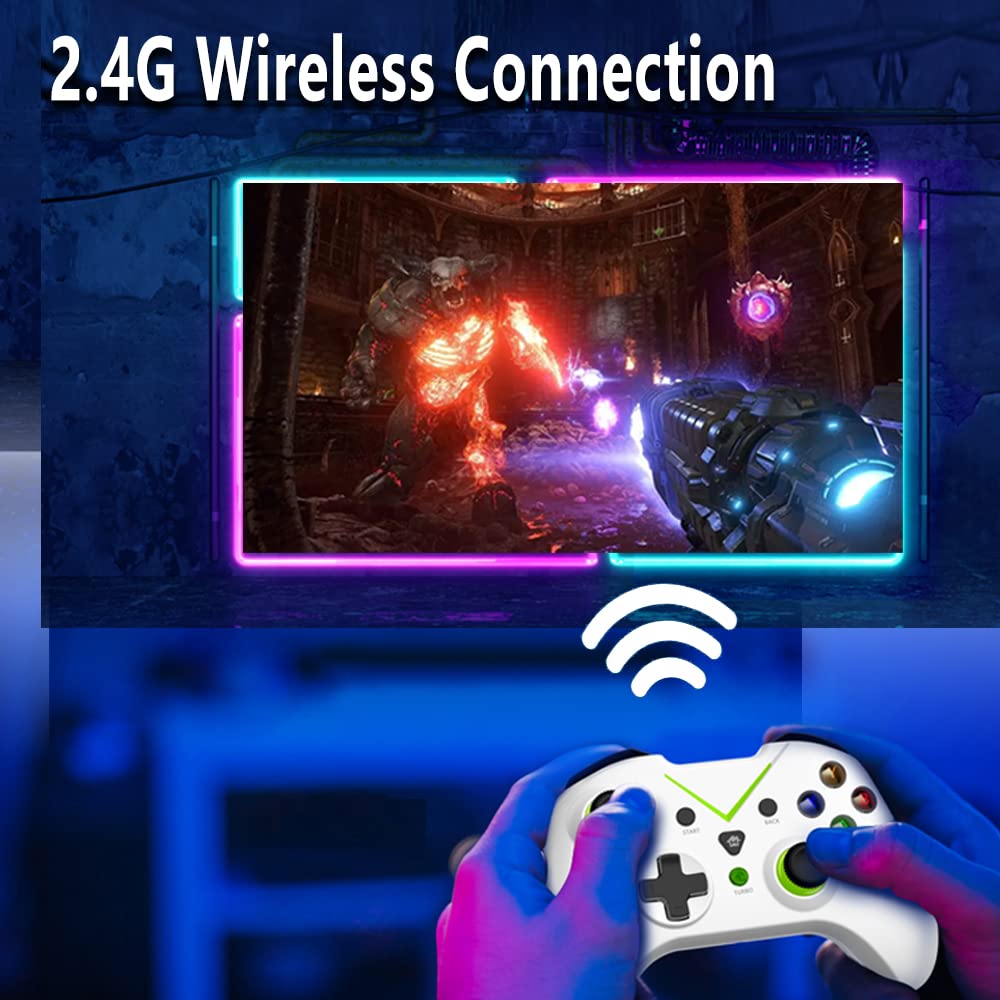 Beproess Wireless Controller for Xbox one, Built-in Dual Vibration 2.4HZ gamepad Compatible with Xbox One/One S/One X/Series S/Series X/PS3/Windows 10