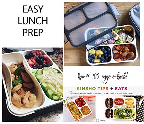 Camo Lunch Box for Boys | Bento Boxes with Bag, Ice Pack Set | Snack Containers for Kids Men Adults. 3 Leakproof Compartments, Container with Insulated Bags for School Lunches, Black Grey Camoflauge
