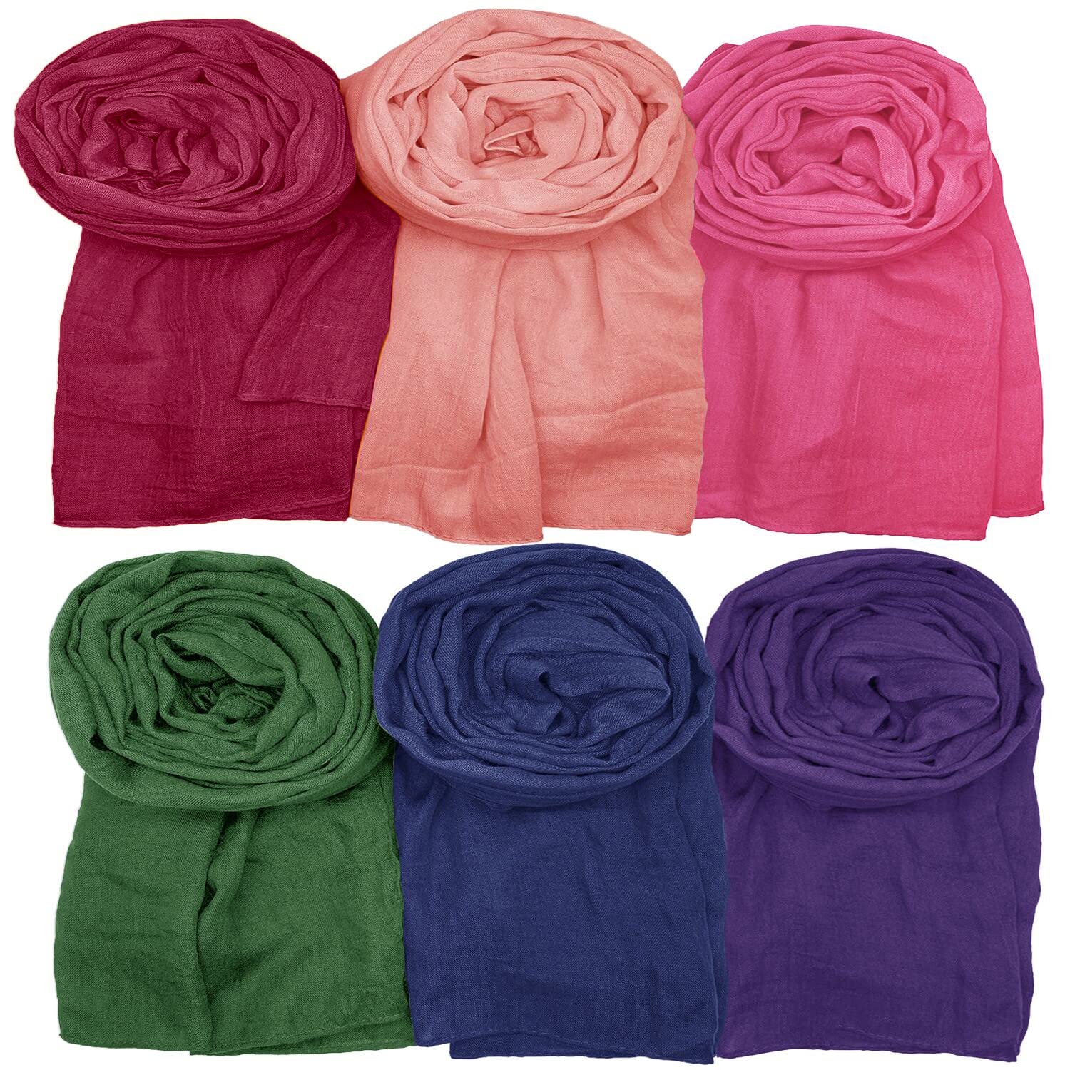 BallHull Women Soft Scarf Shawl for All Season Lightweight Long Scarf, 6 Pcs