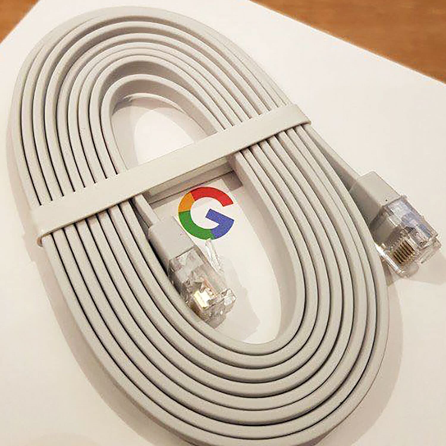 Google Ethernet Cable RJ45 Replacement, Original Gigabit Flat Network Cord for WiFi Routers, 6 FT, Non-Retail Packaging - White (1 Pack)