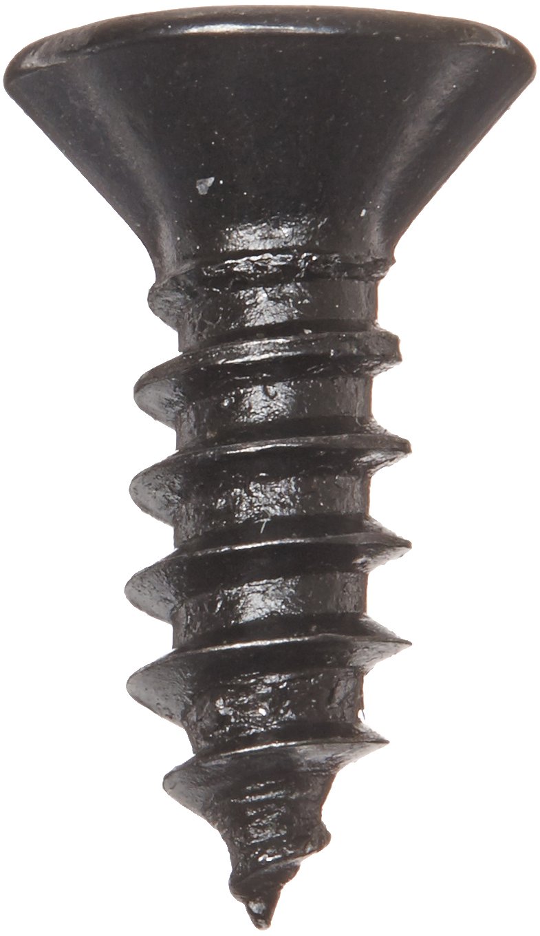 Small Parts 0808ABPFB Steel Sheet Metal Screw, Black Oxide Finish, 82 degrees Flat Head, Phillips Drive, Type AB, #8-18 Thread Size, 1/2" Length (Pack of 100)