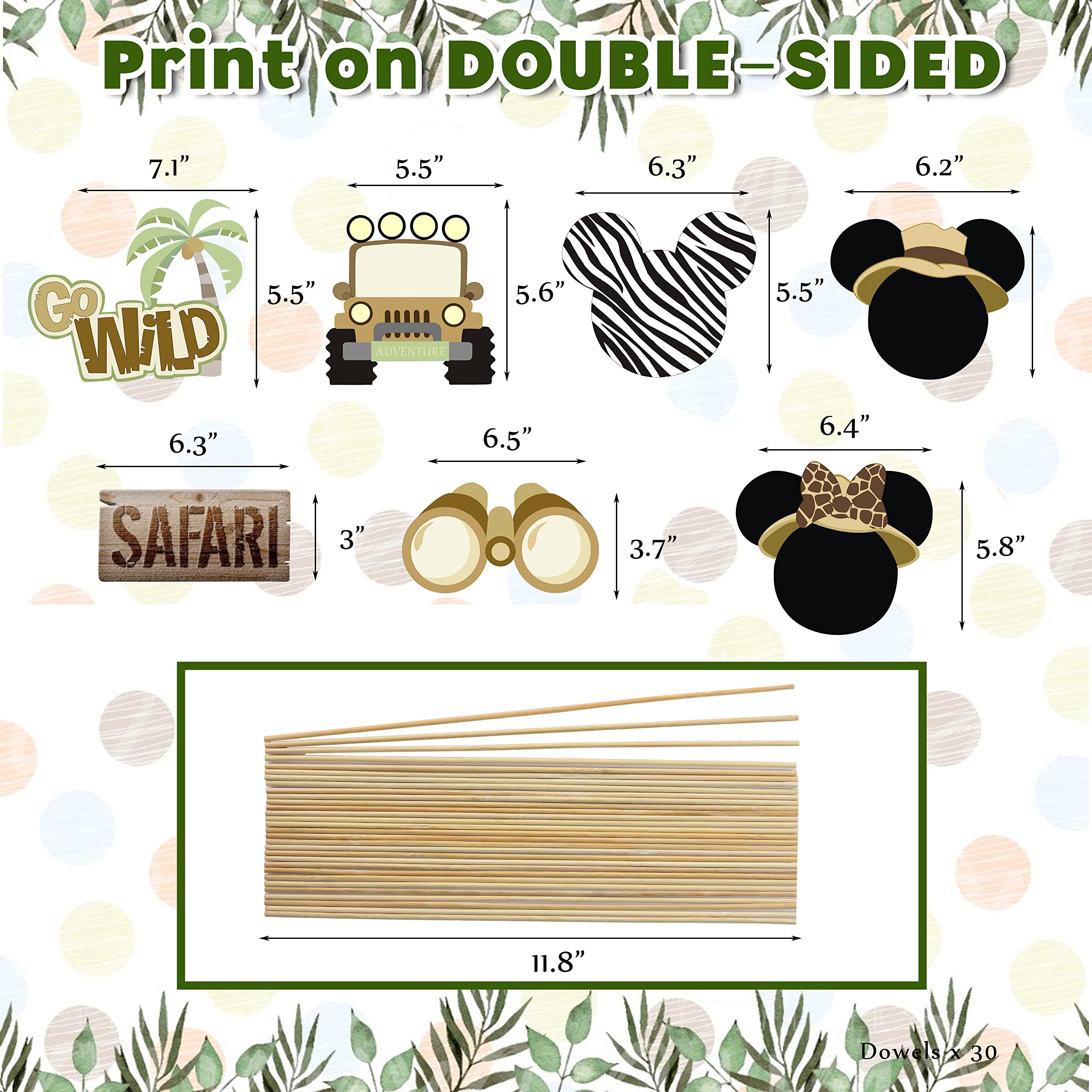 Mickey-Safari Centerpiece Sticks- Let's Go Wild Jungle Animal Birthday Party Baby Shower Table Toppers for Kids(28PCS)