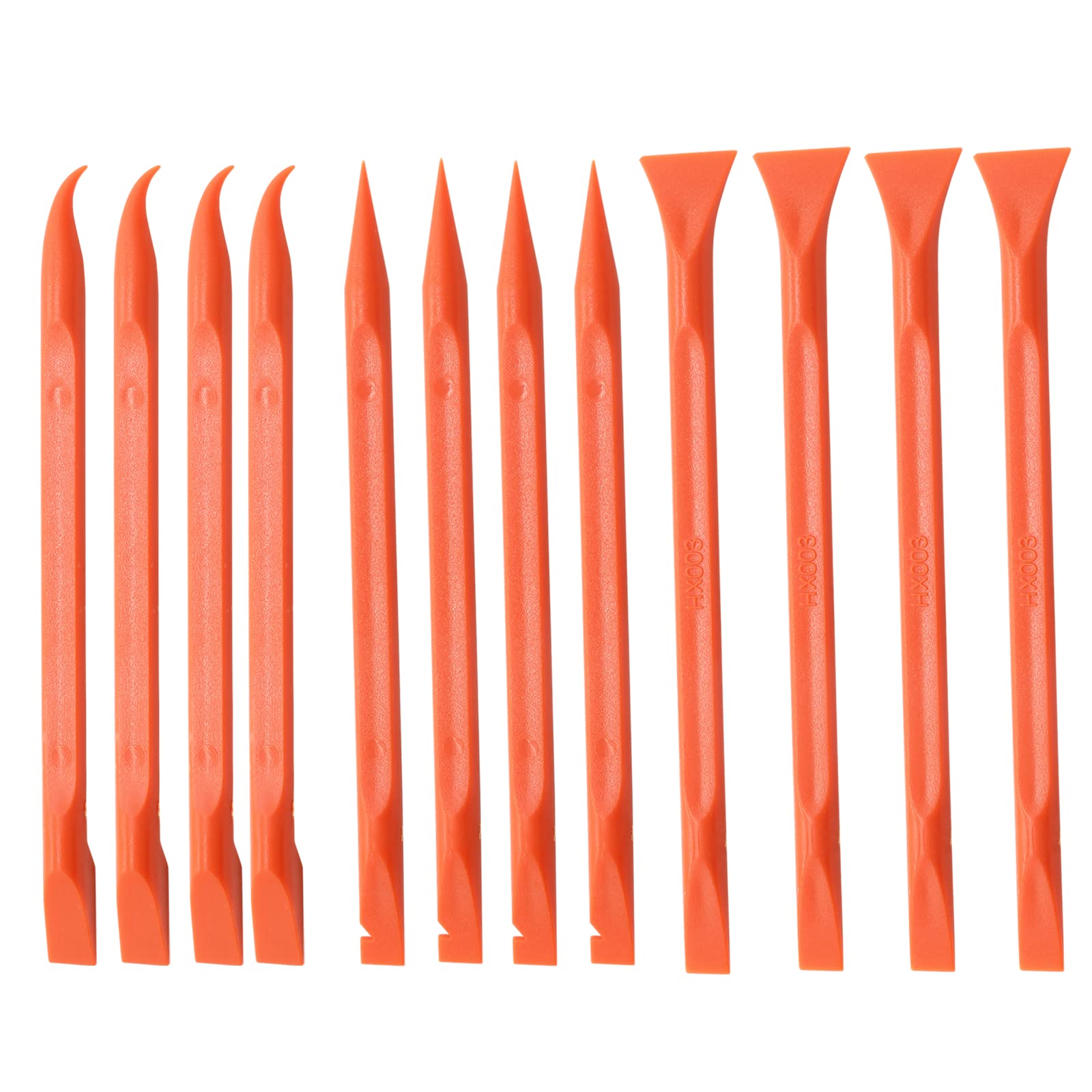 Cionyce 12 Pack Pen-Shaped Scraper Plastic Cleaning Scraper Tool Non-Scratch Cleaning Scraper 3-Kind(Orange)