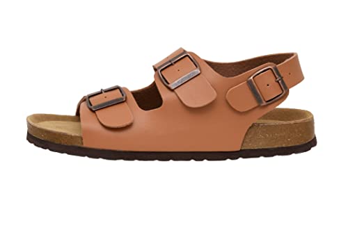 CUSHIONAIRE Men's Leland Cork footbed Sandal with +Comfort, Tan Nappa 11