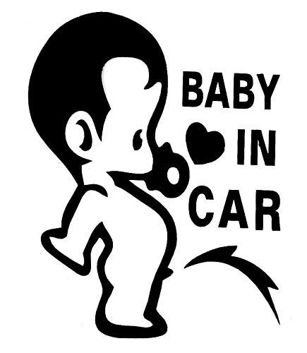 Baby On Board Peeing Decal Vinyl Sticker Auto Car Truck Wall Laptop 6" Tall - Black Color