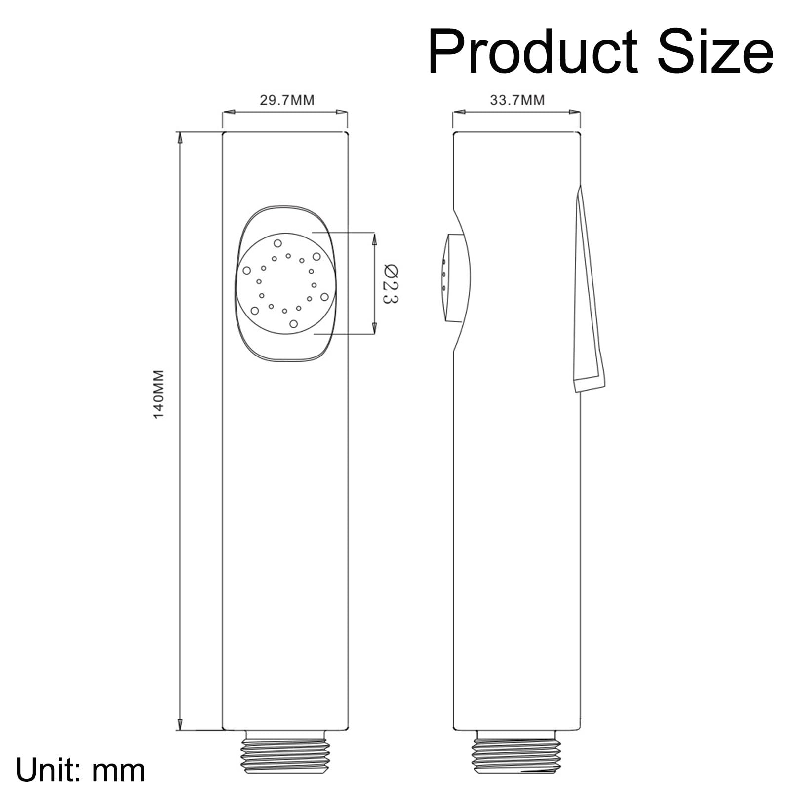 Brushed Nickel Faucet Bidet Sprayer Head Only, Biveah Plastic Handheld Bidet Sprayer Muslim Shower for Toilet, KXS034NA