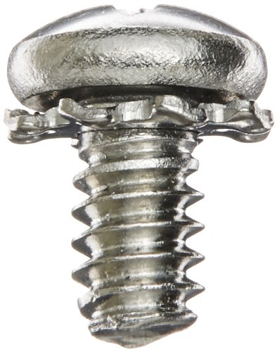 Small Parts 18-8 Stainless Steel Machine Screw, Plain Finish, Pan Head, Phillips Drive, Meets ASME B18.13, External-Tooth Lock Washer, 1/4" Length, Fully Threaded, #4-40 UNC Threads (Pack of 50)