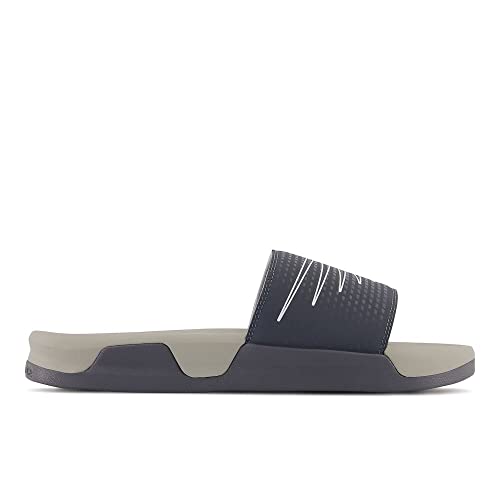 New Balance Men's Zare V1 Slide Sandal, Lead/Orca/Light Aluminum, 9