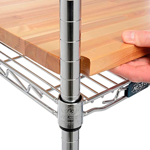 John Boos 36" W x 14" D x 1" Thick Hardwood Deck Overlay for Wire Shelving