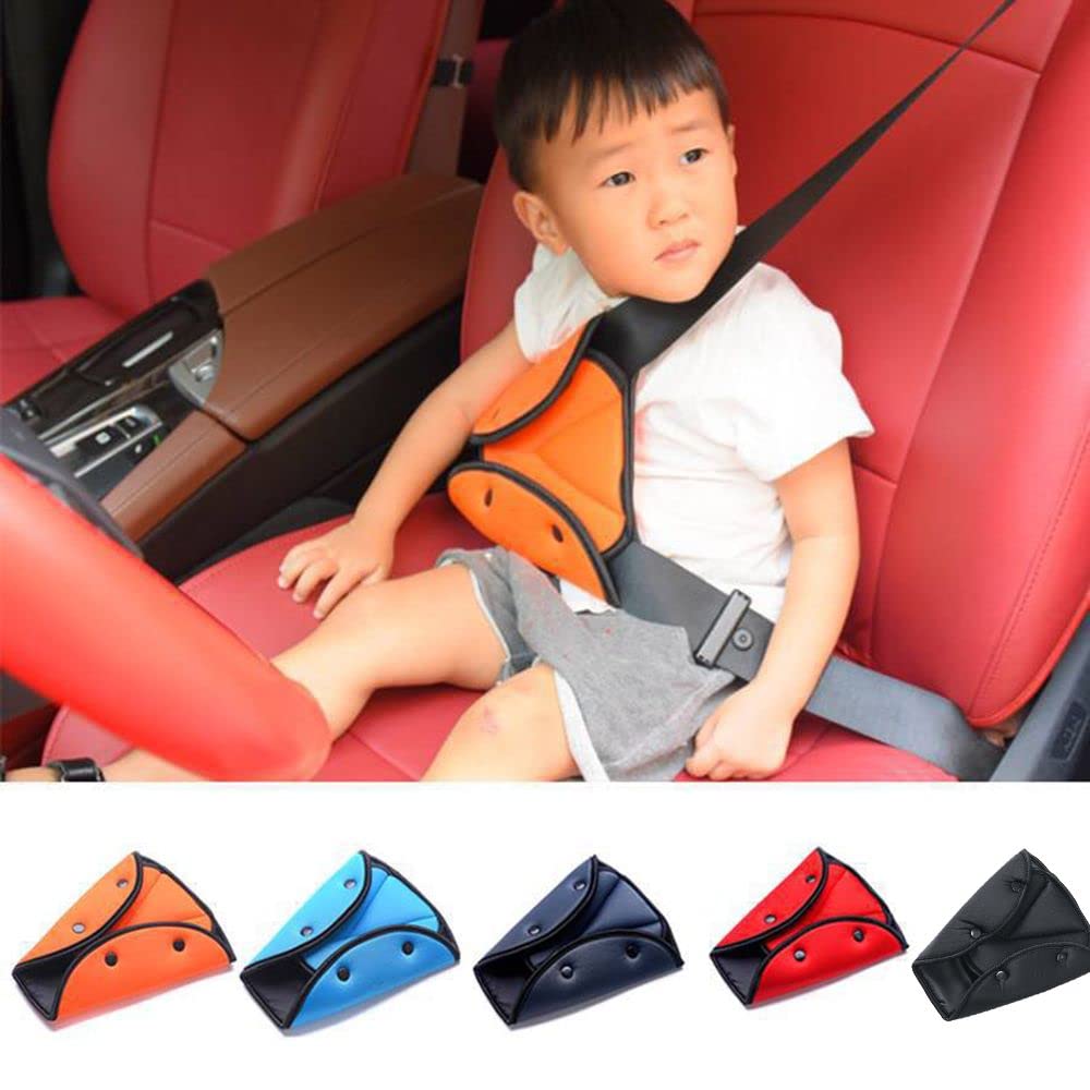 Baby Kids Holder Triangle Adjuster Clip Seat Belts Seat Cover Shoulder Harness Strap Car Safety Cover(red)