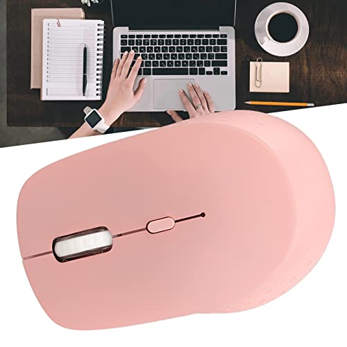 ASHATA 2.4G Wireless Mouse, RGB Running Light Gaming Mouse, Dual Mode Rechargeable Cordless Mouse, Adjustable 1000 1200 1600 DPI Portable Ergonomic Mice for PC Laptop, Pink