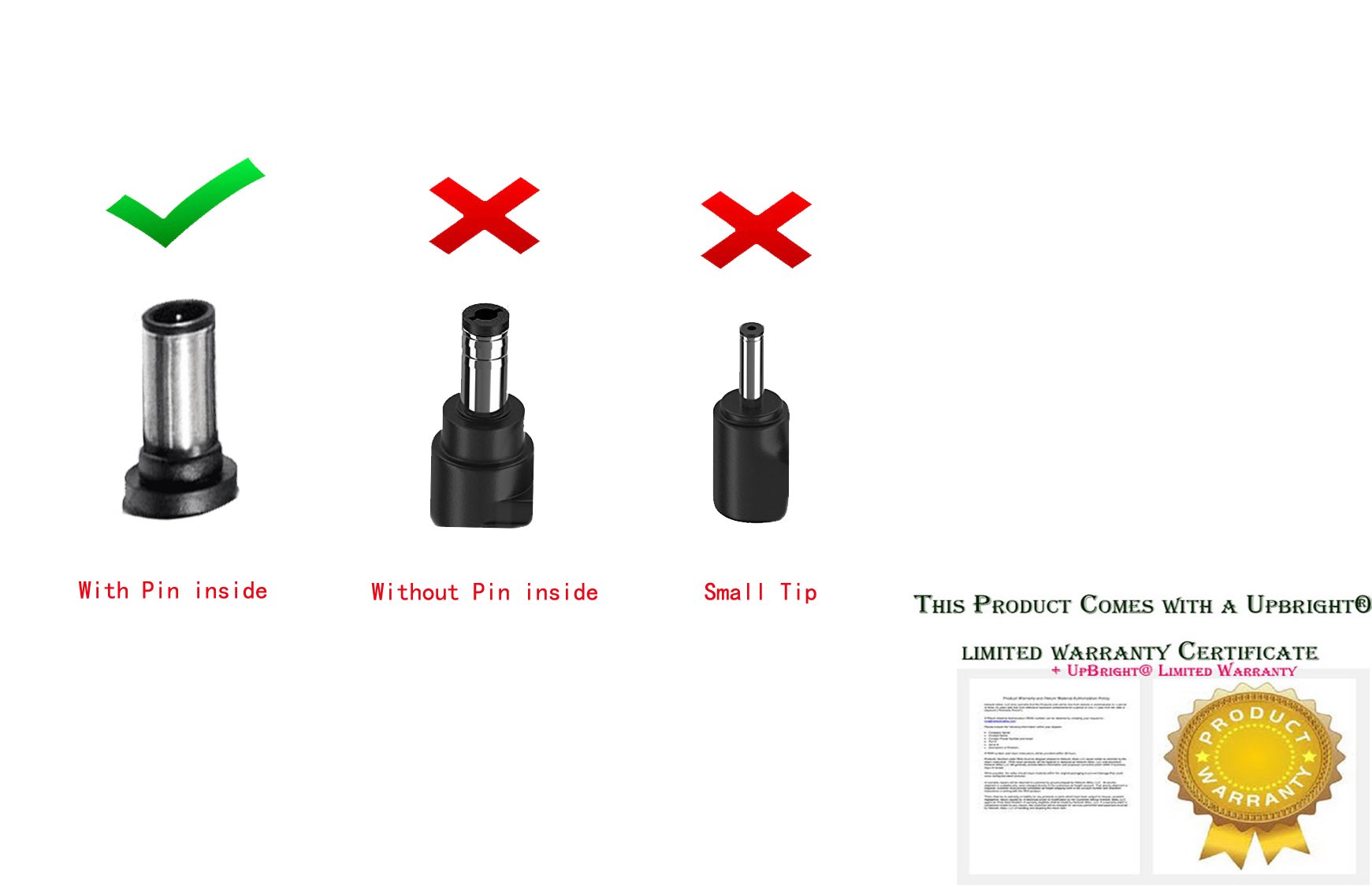 UpBright 24V 2A AC/DC Adapter Compatible with Epson Workforce A472E WF-100 WF-110 B581A B582A Wireless Mobile Printer C11CE05201 Work Force WF100 WF110 DC24V 24.0V Power Supply Cord Battery Charger