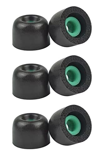 BLLQ Memory Foam Tips Compatible with Sony WF 1000XM4 Replacement Ear Tips,Perfect Noise Cancellation, Fit in Charging Case, 3 Pairs [Medium Size] Foam Tips Black M (Foam Tip XM4M)